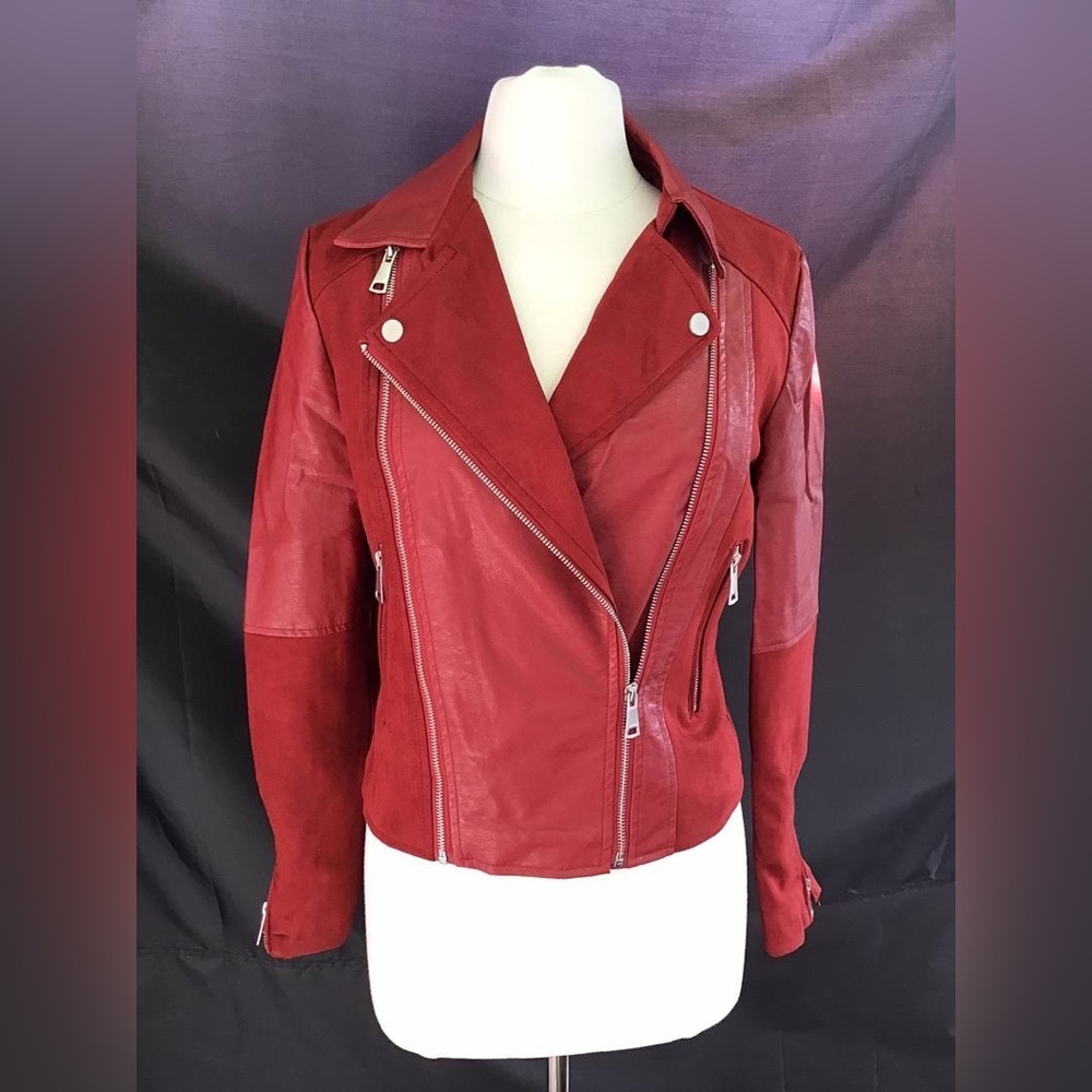 Aqua Candy Apple Red Biker Jacket - Gem